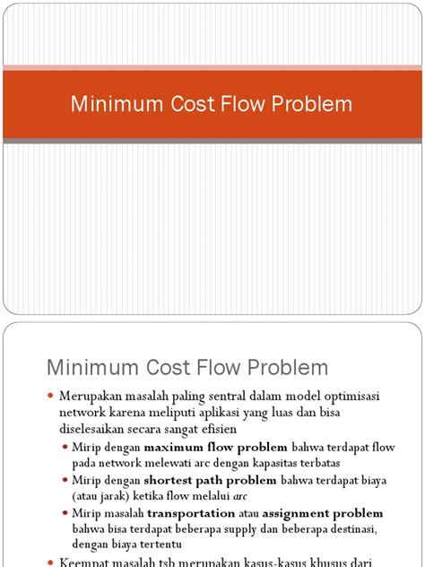 minimum cost flow problem pdf