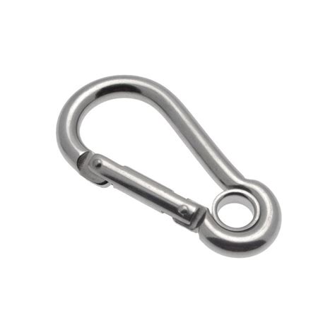Mousqueton pompier grande ouverture à oeil en inox 316