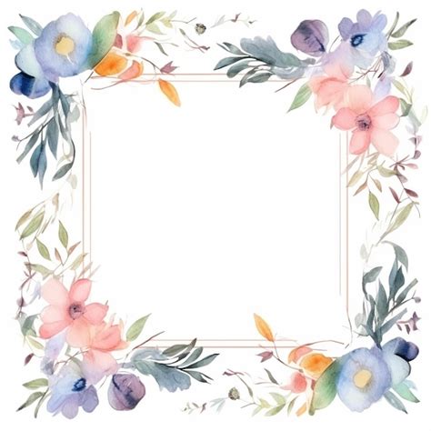Premium Photo Water Color Frames Floral