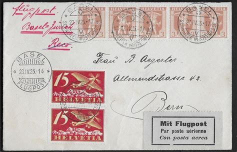 1925 Flug BASEL ZÜRICH RF25 3C Mischfrank hochwertig ab 1 Kaufen