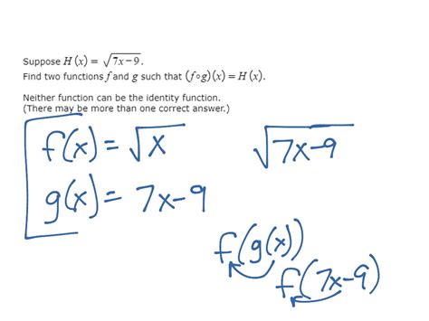 math 1050 expressing a function of a composition of 2 functions math showme