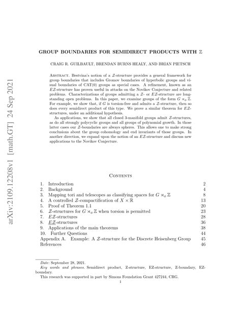 pdf group boundaries for semidirect products with z