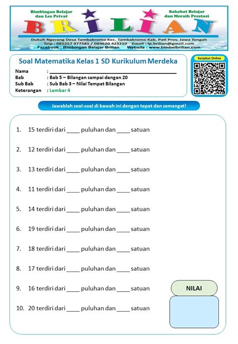 Lambang Bilangan Dan Nilai Tempat Kelas Tema Subtema Pembelajaran