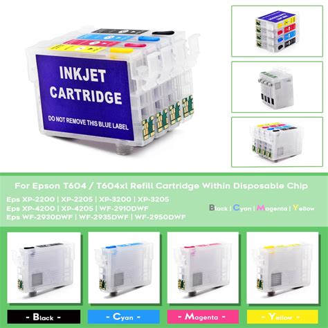 Europe 604 604XL Refillable Ink Cartridge With Chip For Epson XP 2200
