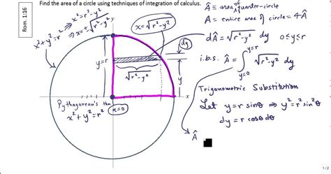 finding area of a circle using calculus part i using rectangular i e cartesian coordinates