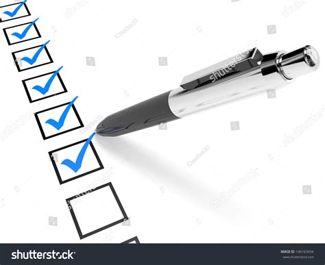 Check List Blue Ticks Checkboxes Pen Shutterstock