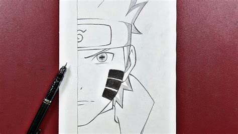 Easy Anime Sketch How To Draw Naruto Six Paths Sage Mode Half Face