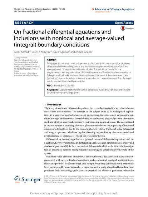 pdf on fractional differential equations and inclusions with nonlocal and average valued