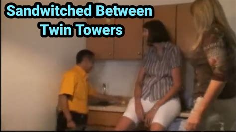 Sandwiched Between Twin Towers Tall Woman Short Man Tall Girl
