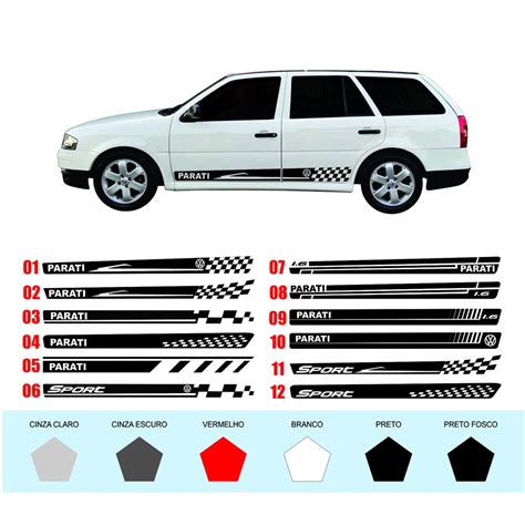 Kit Par Adesivo Faixa Lateral Parati Volkswagen Vw Shopee Brasil