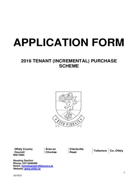 Fillable Online Fillable Online Application Form For Tenant