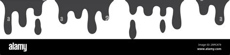 Dripping Horizontal Border Black Ink Fluid Drops Stock Vector Image