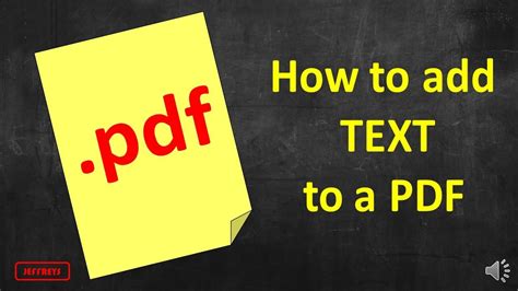adding text to a pdf youtube
