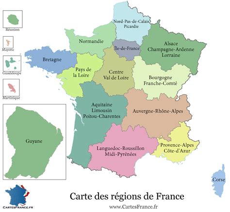Carte De France Region Carte Des Régions Françaises pour Nombre De