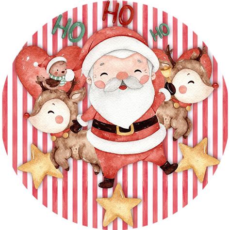 Painel Redondo Tecido Sublimado 3D Natal FRD 5416 Felicitá
