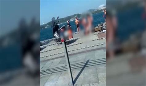 İstanbul Bebek sahilinde kaydedilen görüntüler sosyal medyayı ayağa