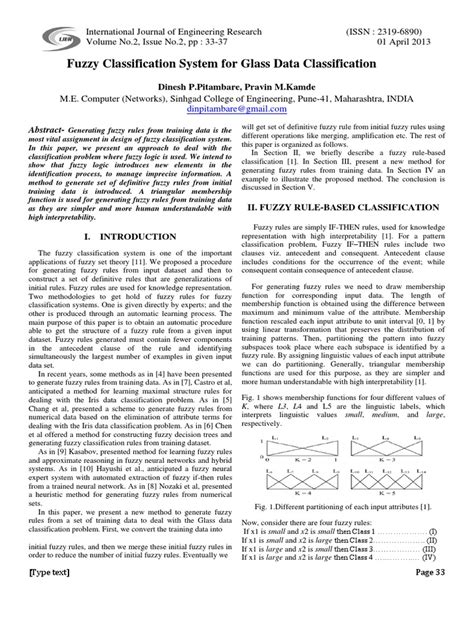 fuzzy classification system for glass data classification dinesh p pitambare pravin m kamde