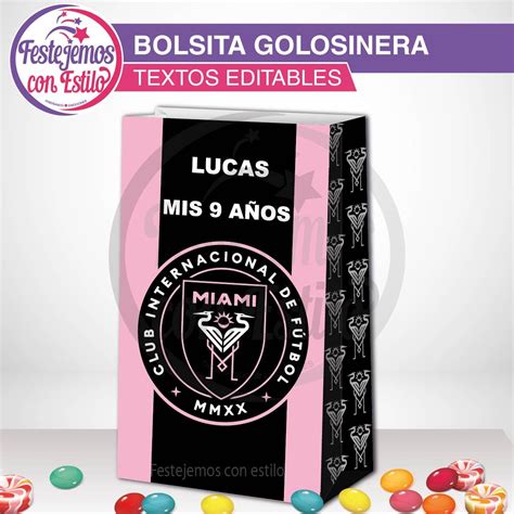Inter Miami Bolsita Golosinera Imprimible Cumplea Os De Messi Miami