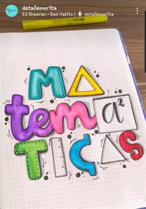 Portadas De Matem Ticas Ideas F Ciles Cuadernos Car Tulas Dibujos
