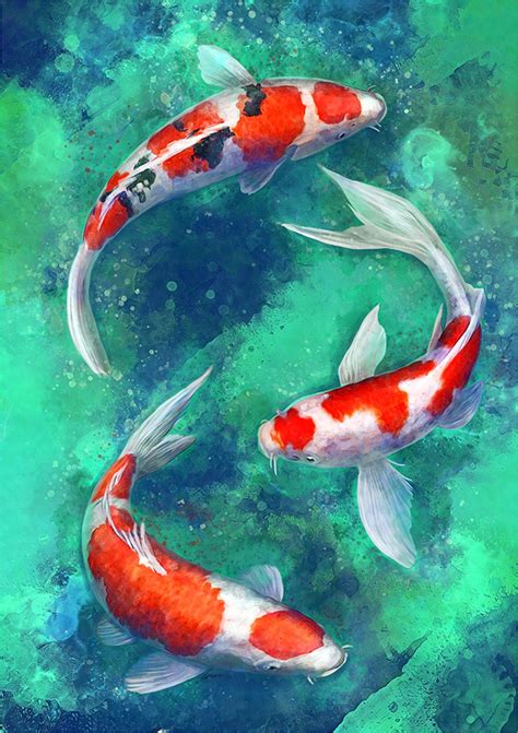 Koi Fish Painting On Canvas Arsma