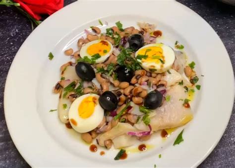 Receita da Salada de Feijão Frade Bacalhau Receitas de Culinária TV