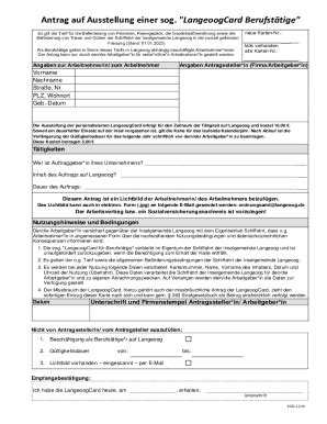 Ausfüllbar Online Antrag auf Ausstellung einer sog LangeoogCard