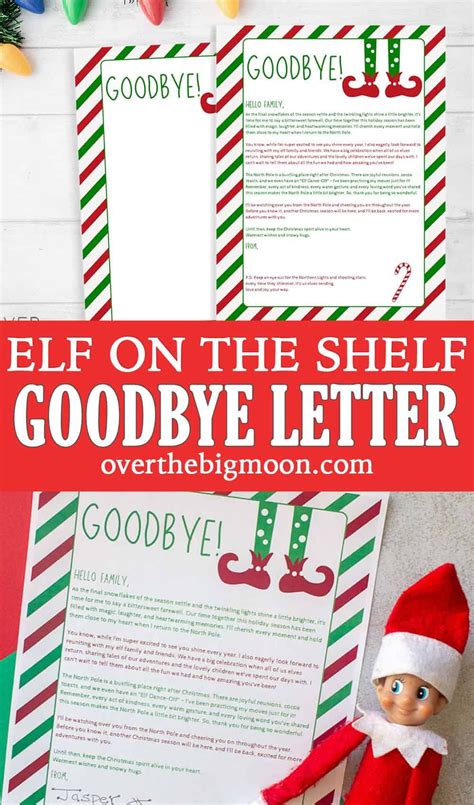 Editable Elf Goodbye Letter Departure Goodbye From Your Elf Letter