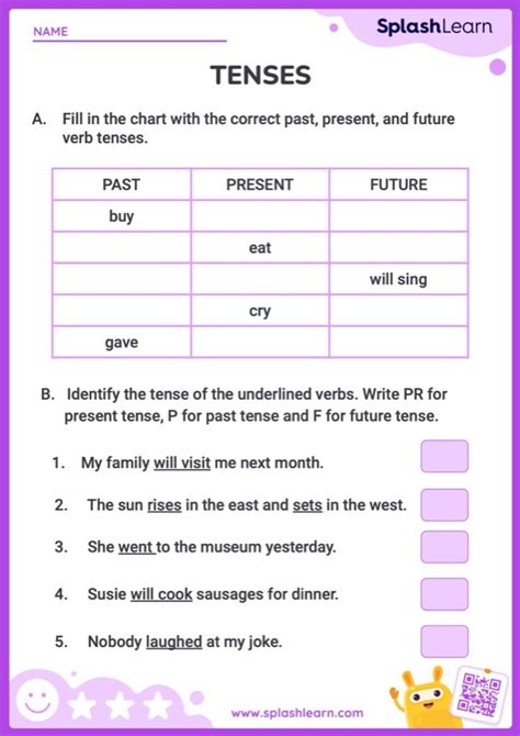 Printable 3rd Grade Verbs And Tenses Worksheets SplashLearn