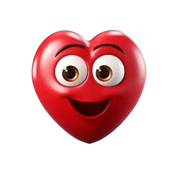 Corazón Rojo Breka Emoji Realista PNG dibujos 3d Corazón Amor PNG