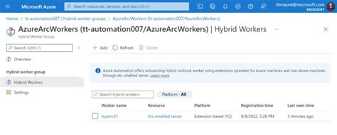run powershell scripts with azure automation hybrid workers on premises using azure arc thomas