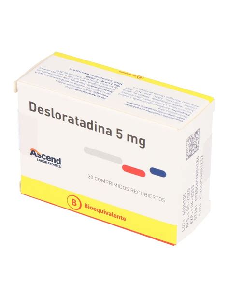 DESLORATADINA 5 MG 30 COMPRIMIDOS RECUBIERTOS BIOEQUIVALENTE ASCEND