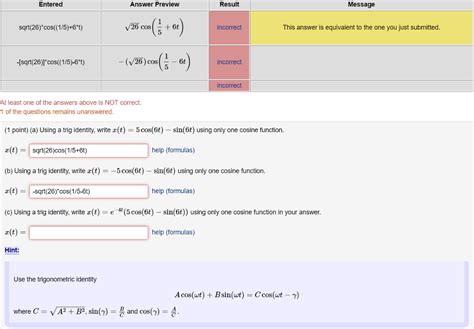 solved entered answer preview result message sqrt 26