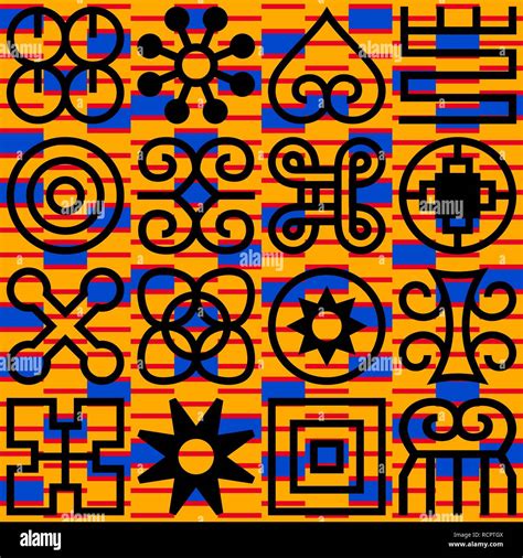 Seamless African Adinkra Pattern Stock Vector Image Art Alamy