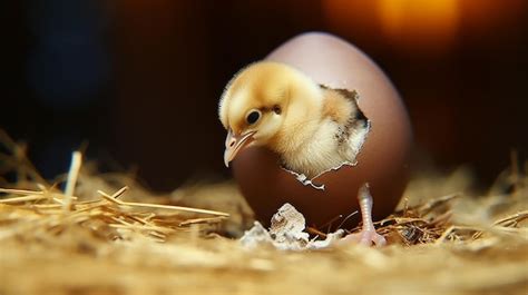 Premium AI Image Baby Chick Emerging From Its Shell Embracing The