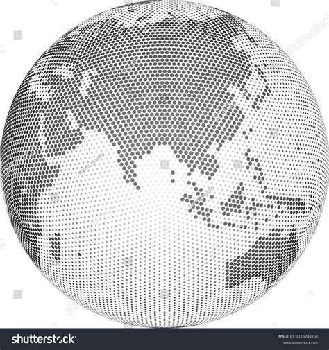 Globe Shape World Map Created Dots Stock Vector Royalty Free