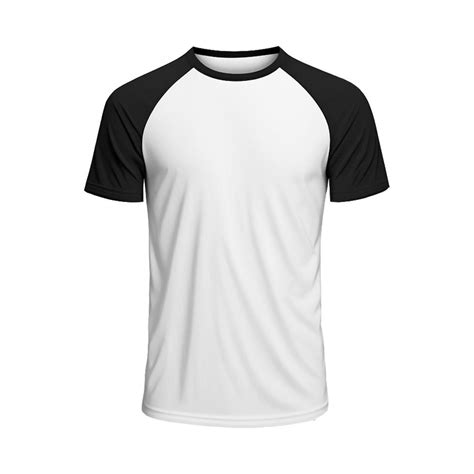 Men S White And Black T Shirt Blank With Short Sleeve Mockup Front