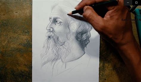 How To Draw Rabindranath Tagore Pencil Sketch E Boishakh