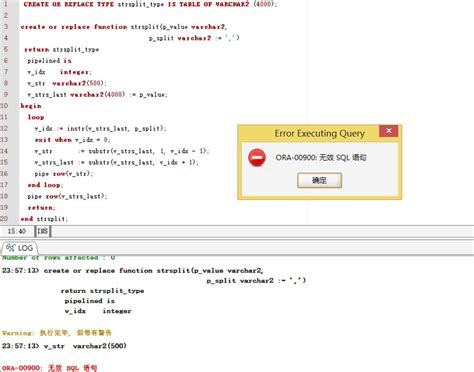 Oracle ORA 00900 Invalid SQL Statement Error What S Wrong With My