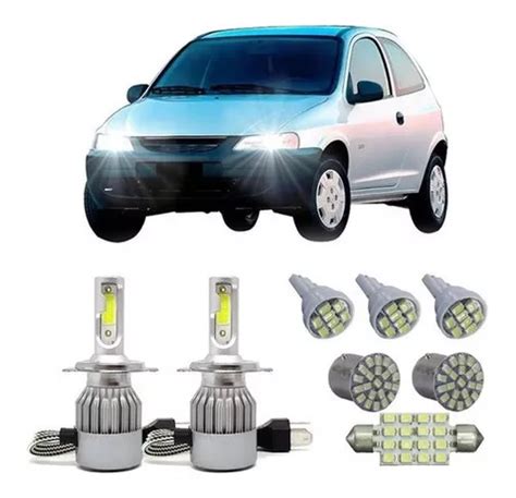 Kit Super Led Celta A Farol Baixo E Alto Leds