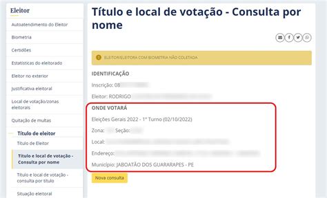 Eleições 2022 como consultar local de votação zona e seção eleitoral