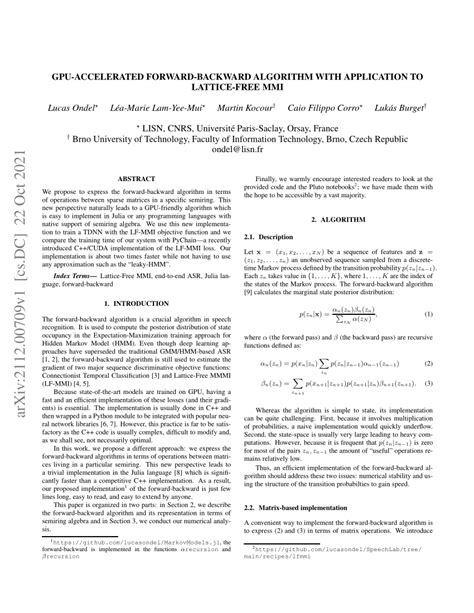 pdf gpu accelerated forward backward algorithm with application to lattice free mmi