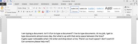 Word Line Spacing NCPL