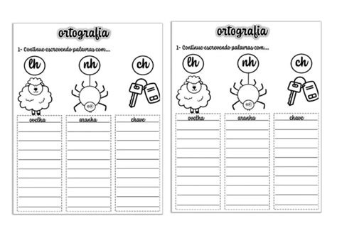 3º ao 5º ano Atividades de Ortografia CH NH e LH Cuca Super legal