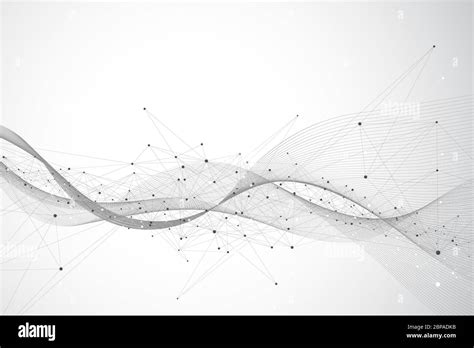 Geometric Abstract Background With Connected Line And Dots Network And