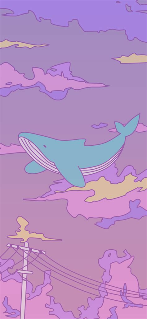 Anime Lofi Wallpaper With Sky Whale Aesthetic Lofi Wallpapers