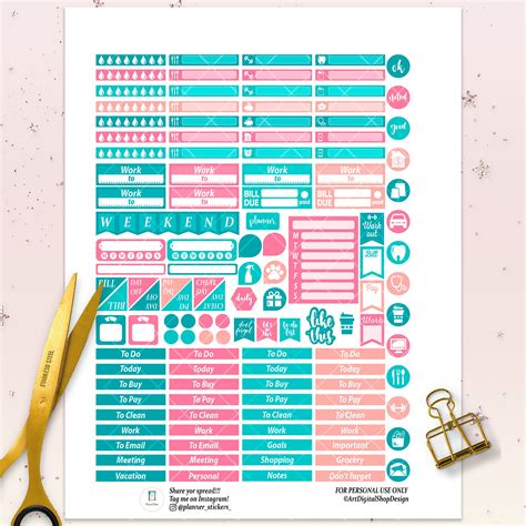 PRINTABLE PLANNER STICKERS Weekly Photo Sticker Kit Erin Etsy