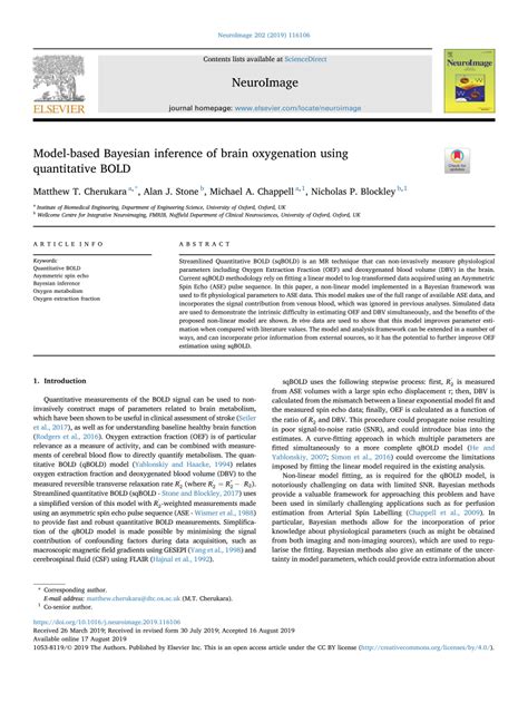 pdf model based bayesian inference of brain oxygenation using quantitative bold