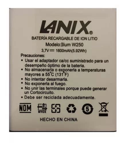 Bateria Pila Lanix Ilium W250 Bat Nueva MercadoLibre