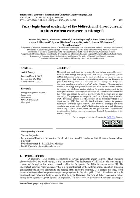 pdf fuzzy logic based controller of the bidirectional direct current to direct current