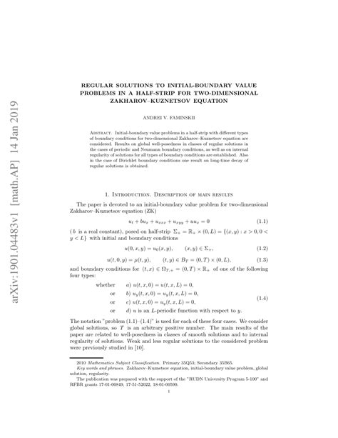 pdf regular solutions to initial boundary value problems in a half strip for two dimensional